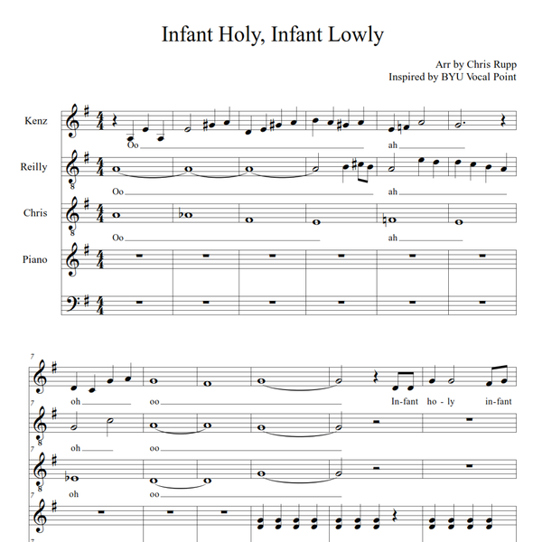 Infant Holy, Infant Lowly Sheet Music – Chris Rupp Store